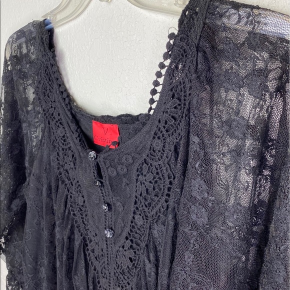 V Cristina | Tops | V Cristina Lace Tunicdress Black | Poshmark